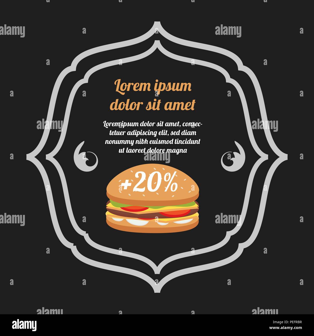 Fast food banner in a vintage style on a black background Stock Vector ...