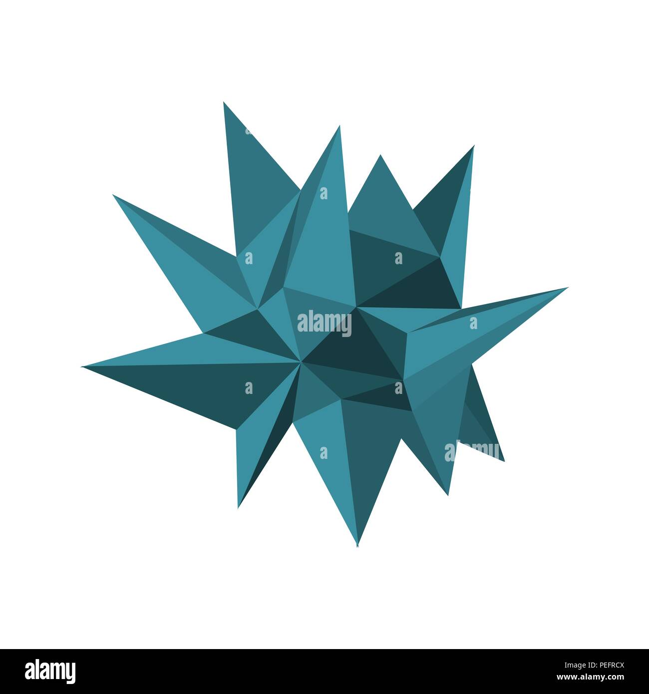 Emerald green Low poly vector crystal on the white background Stock ...