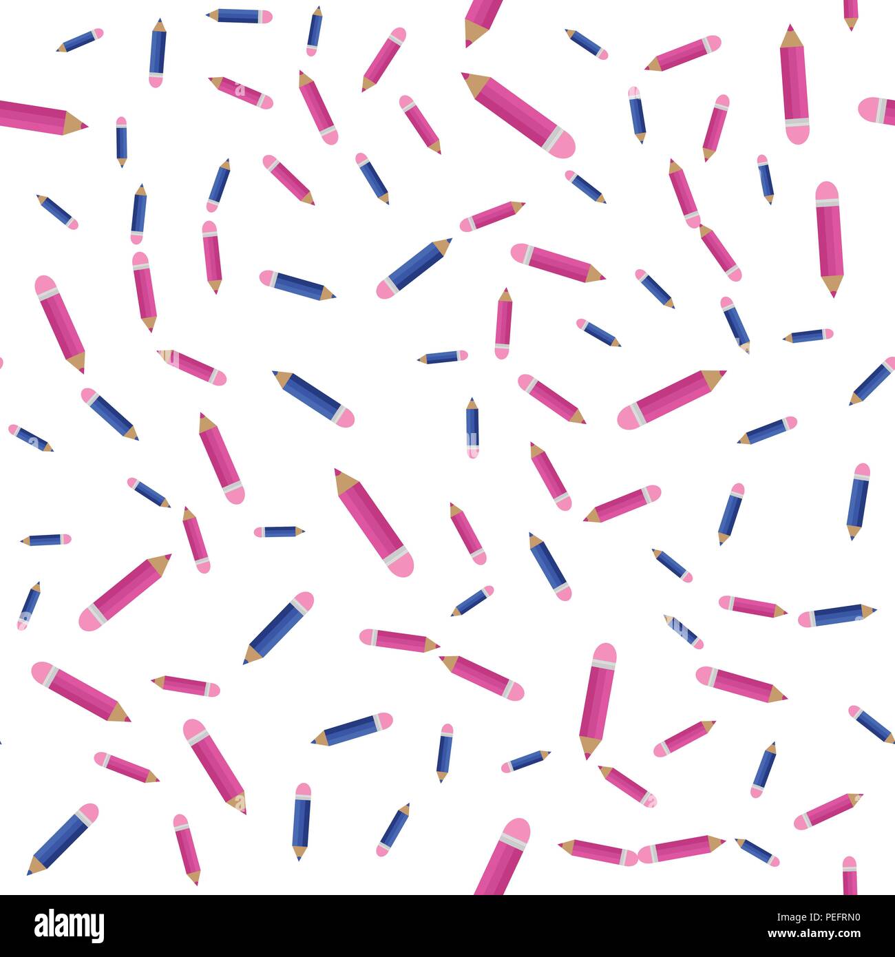 Vector illustration. Seamless pattern of colored pencils randomly Stock ...