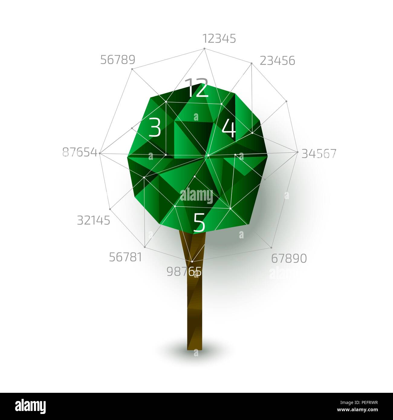 Low poly vector tree infographic on the white background Stock Vector ...