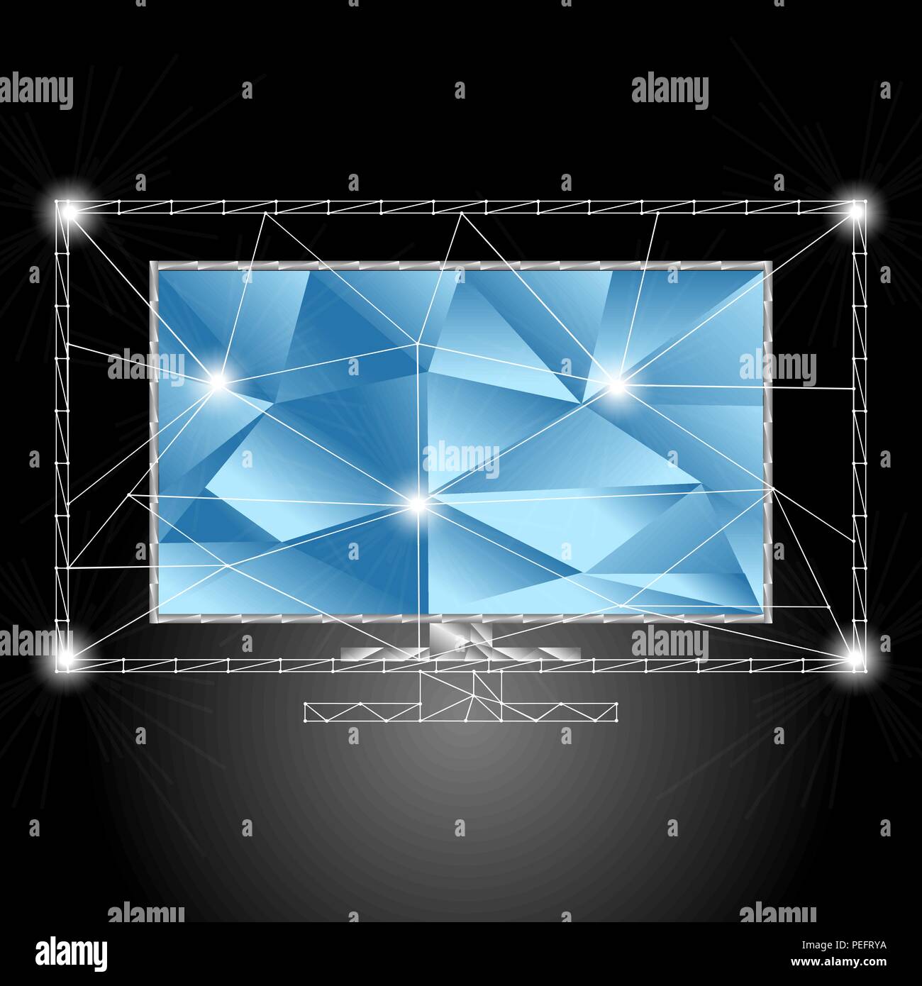 Low poly plasma tv set on the black background Stock Vector Image & Art ...