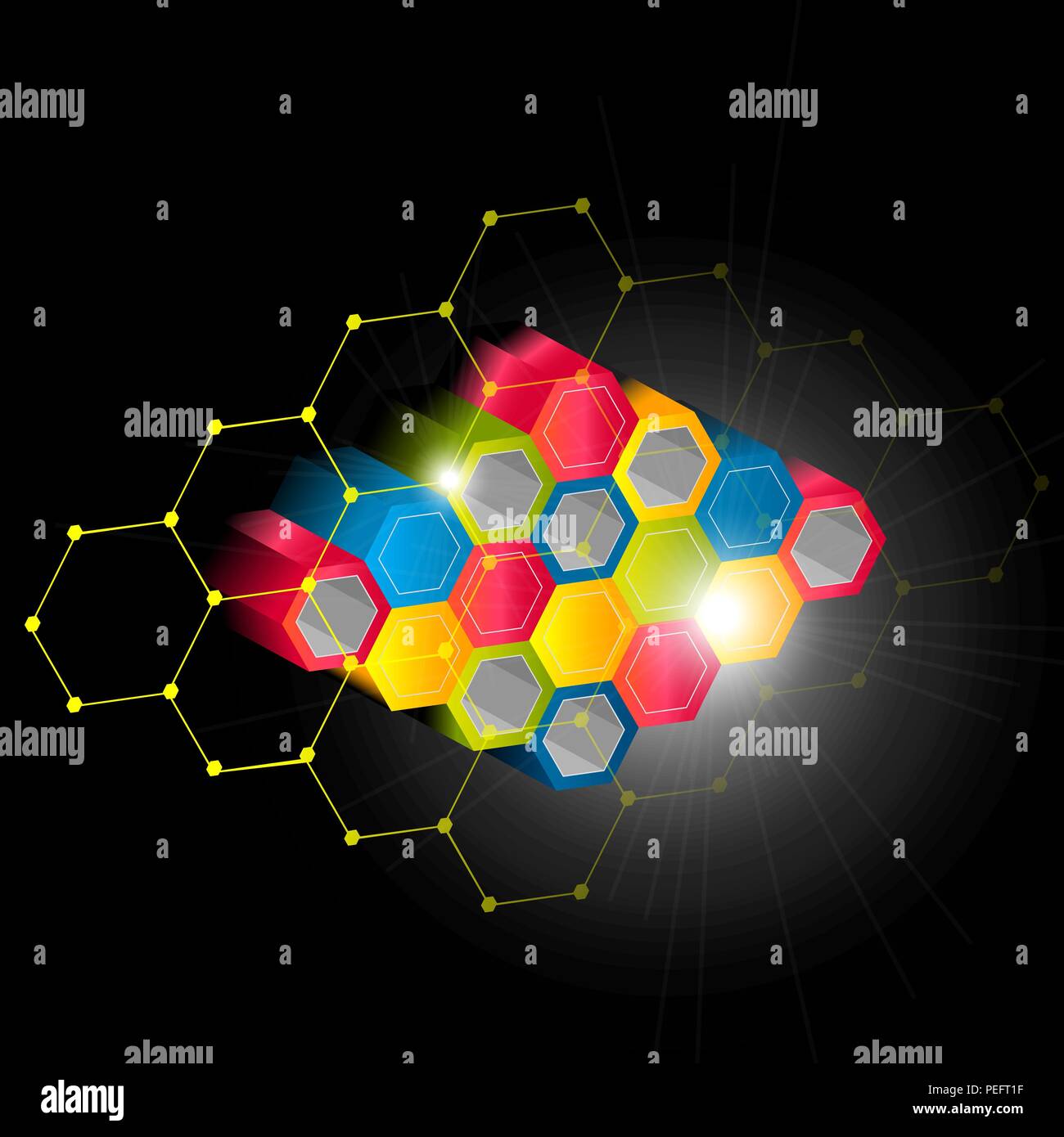 Low poly infographic template with pentagon cells Stock Vector Image ...