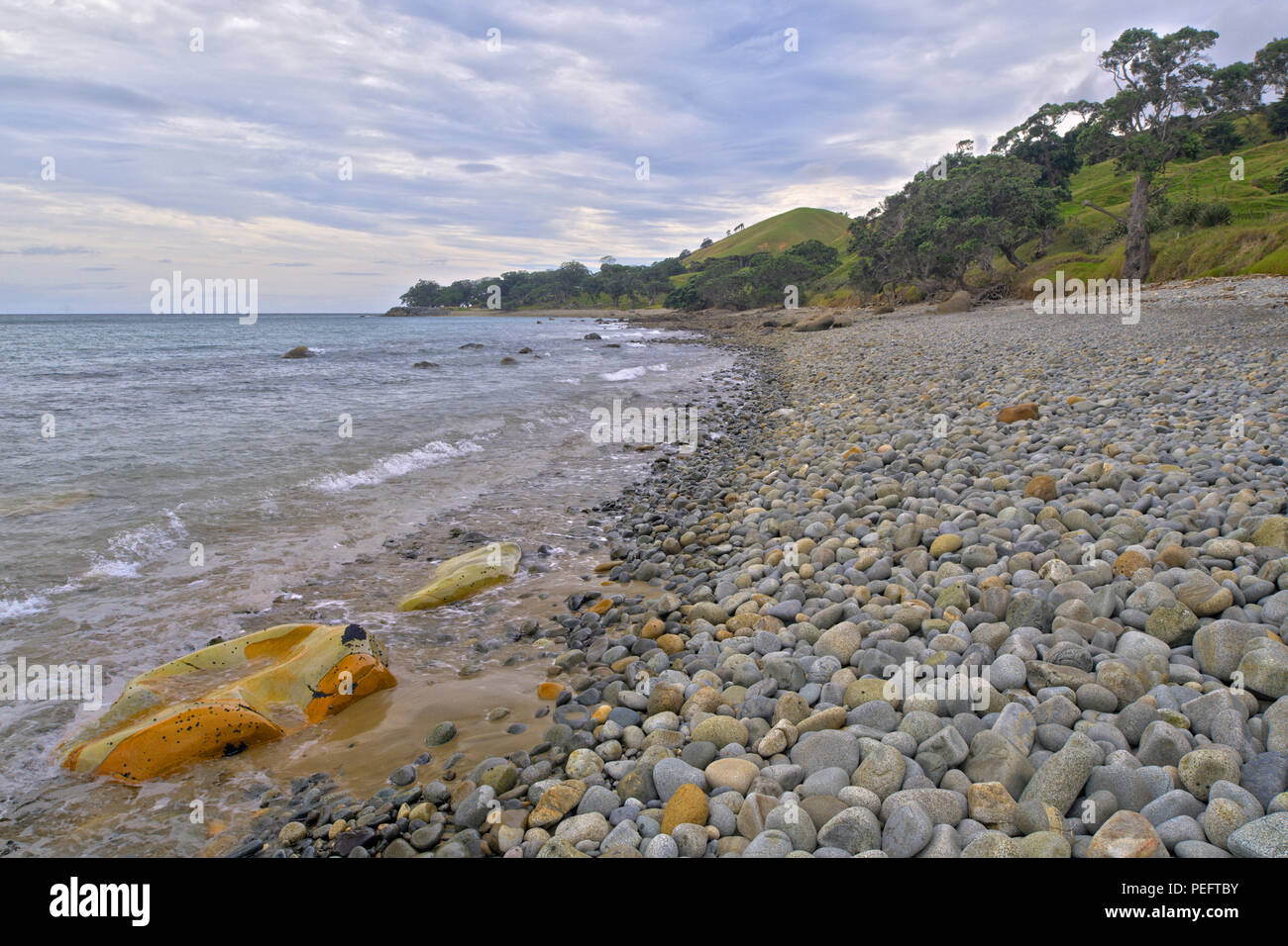 Pebble beach, Coromandel Peninsula, North Island, New Zealand Stock ...