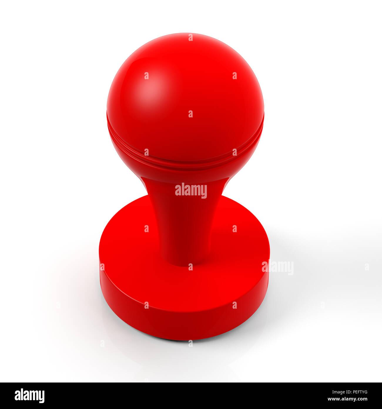 Red round rubber stamper isolated on white background. 3d illustration ...