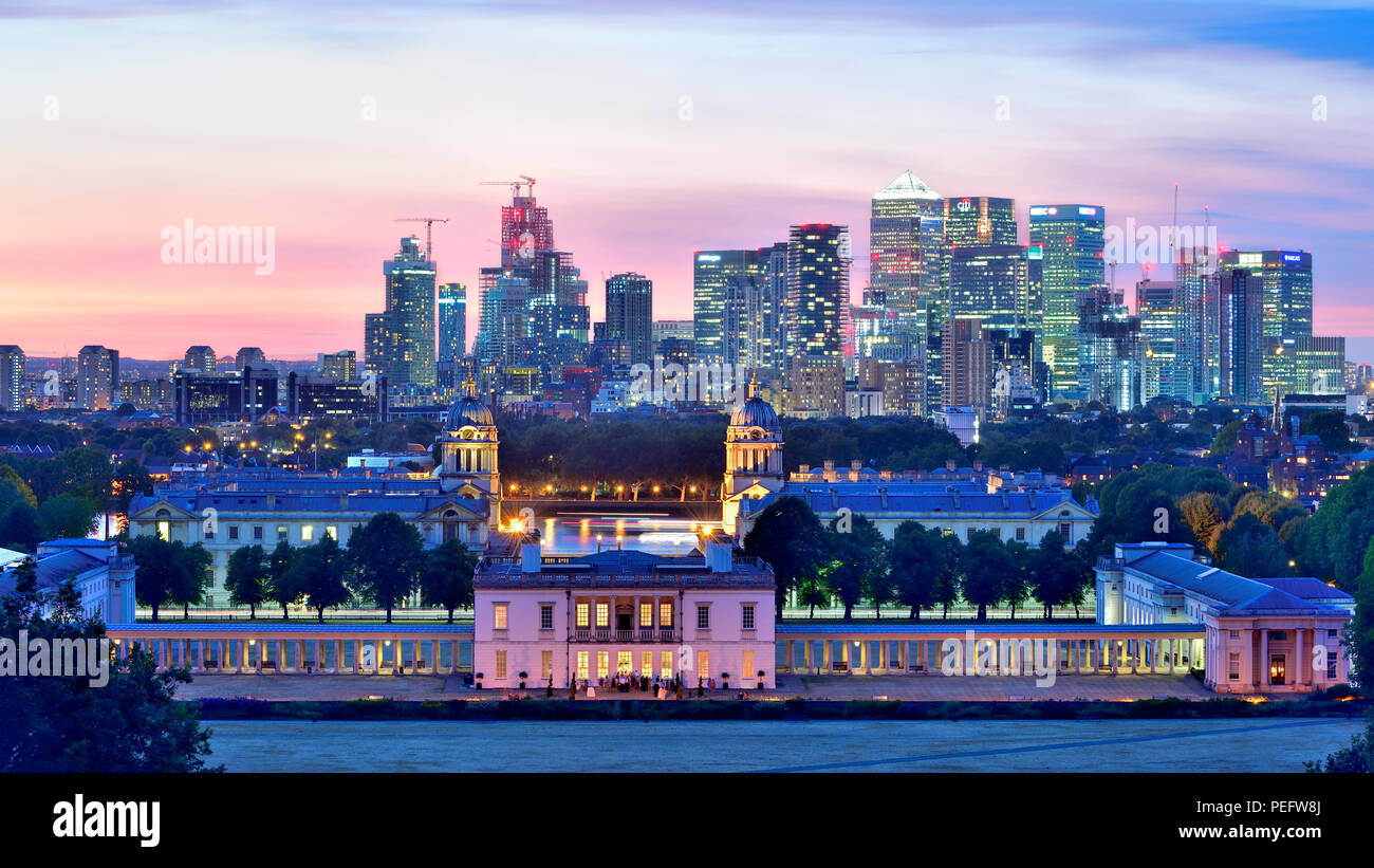 Photographed from the Royal Observatory hill in Greenwich Park 2018 ...