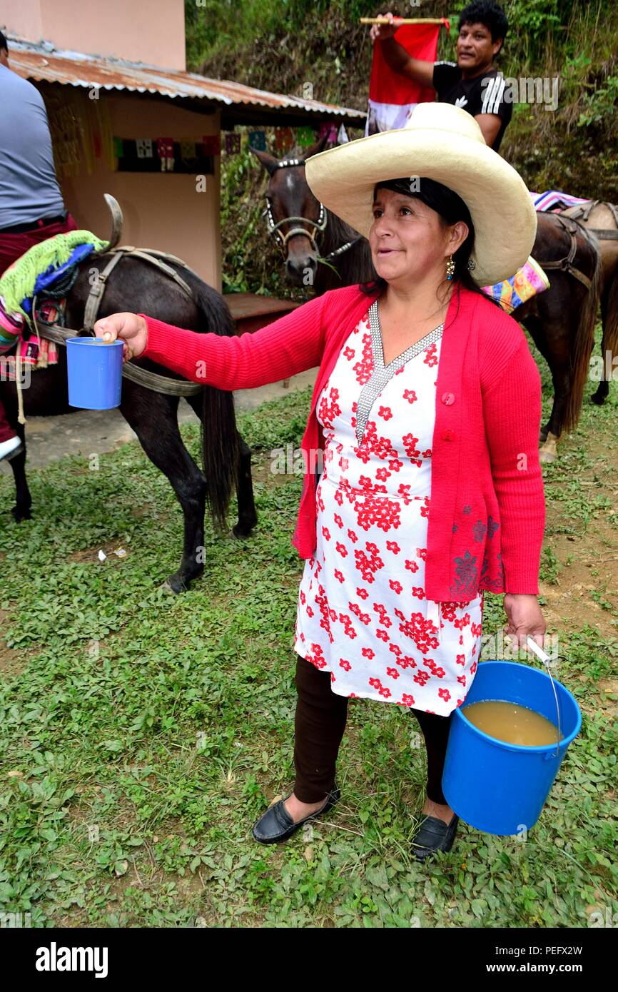 Drinking chicha - Race - Fiestas Virgen del Carmen in LA ZUNGA ...