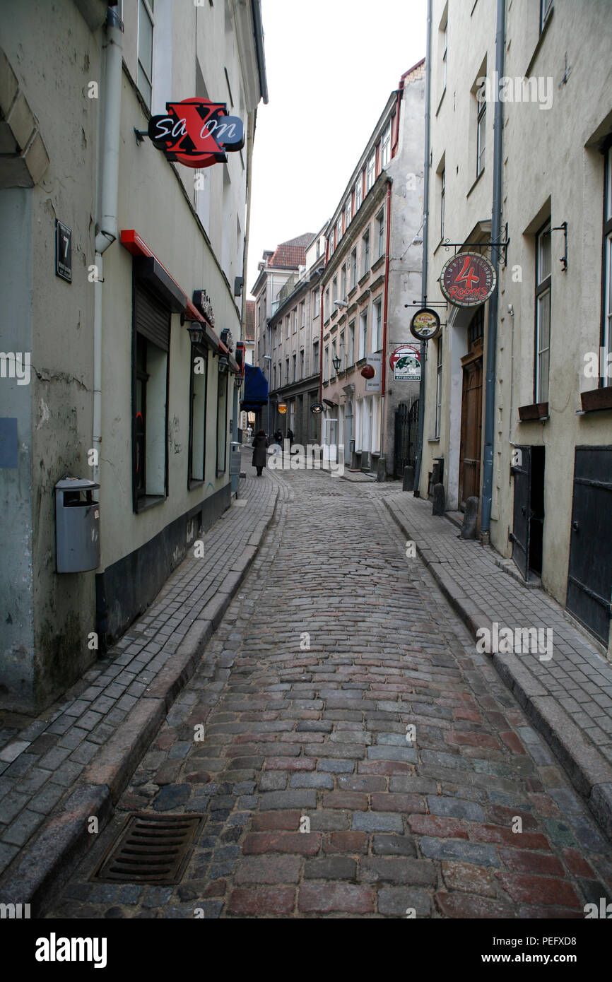 Backstreets of Riga Stock Photo - Alamy