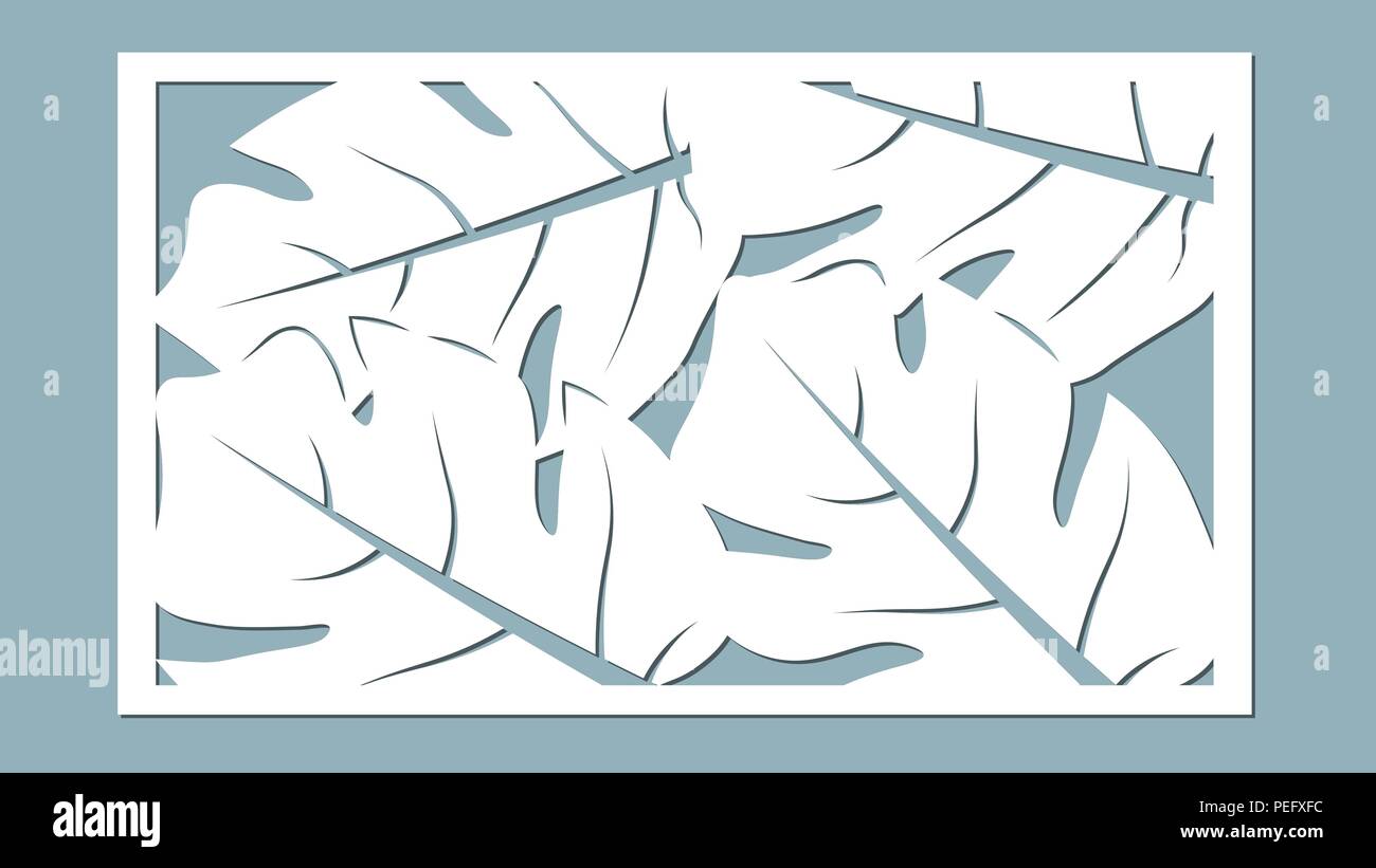 template for cutting. Palm leaves pattern. Laser cut. Vector ...