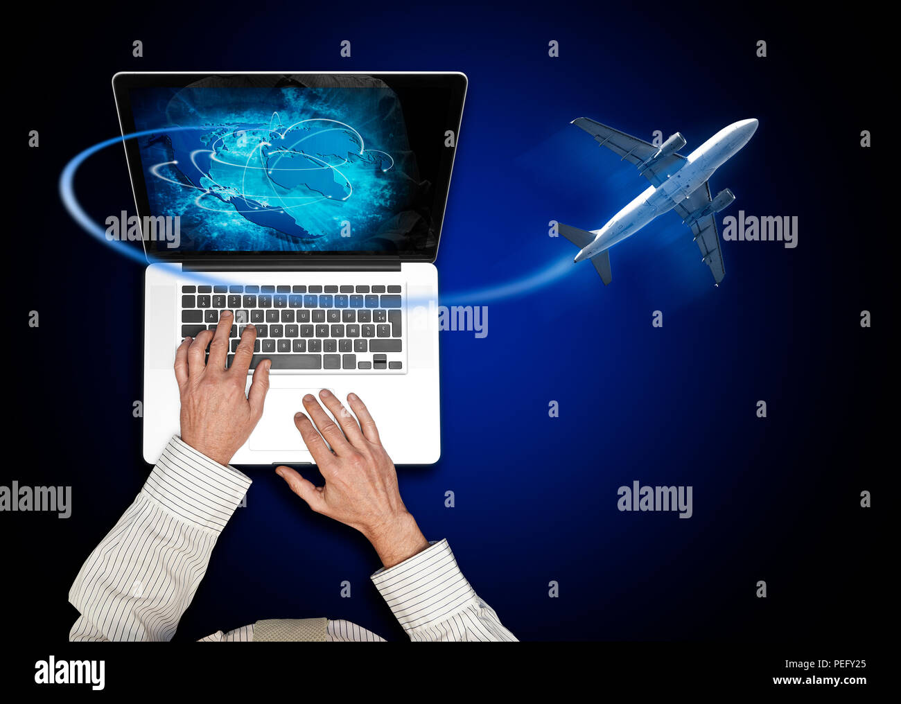Planning a trip laptop map hi-res stock photography and images - Alamy