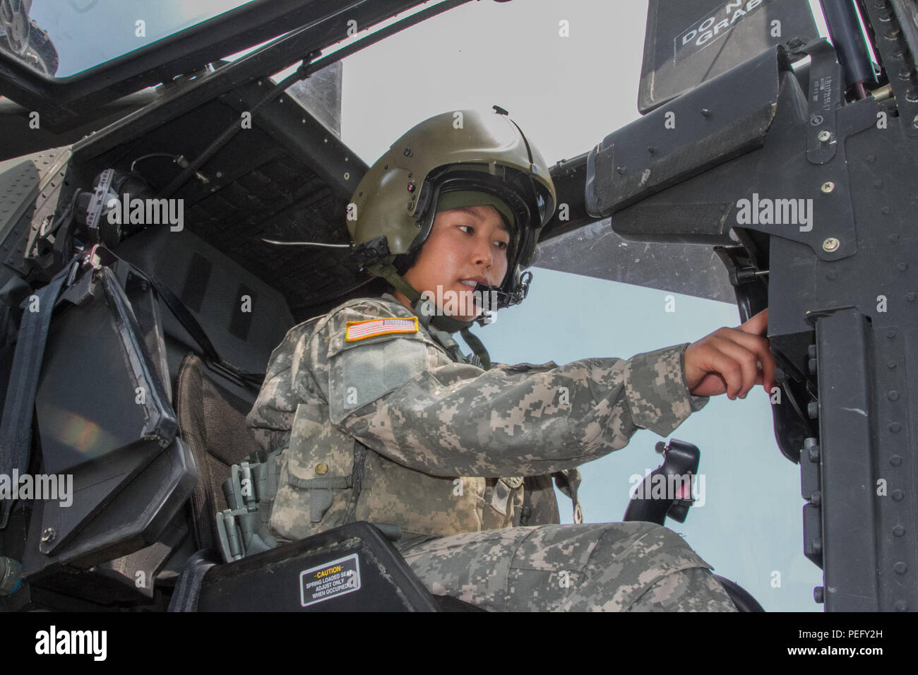 First Lt. Sarah Jeon, an AH-64 Apache helicopter pilot from the 4th ...