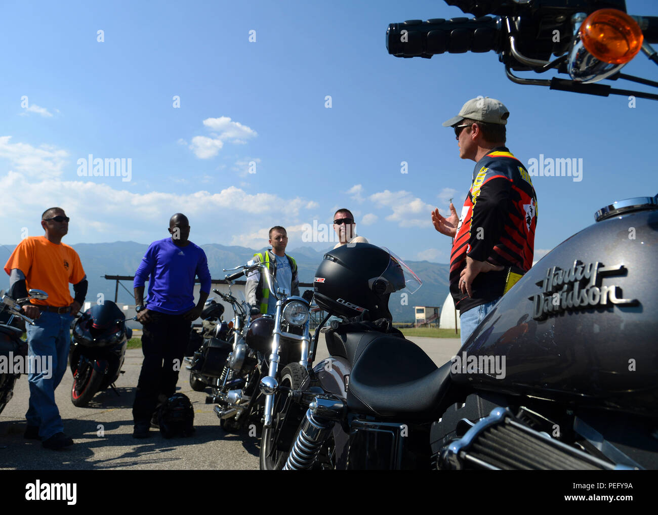 Skip Mace, Motorcycle Safety Foundation riding coach, speaks with ...