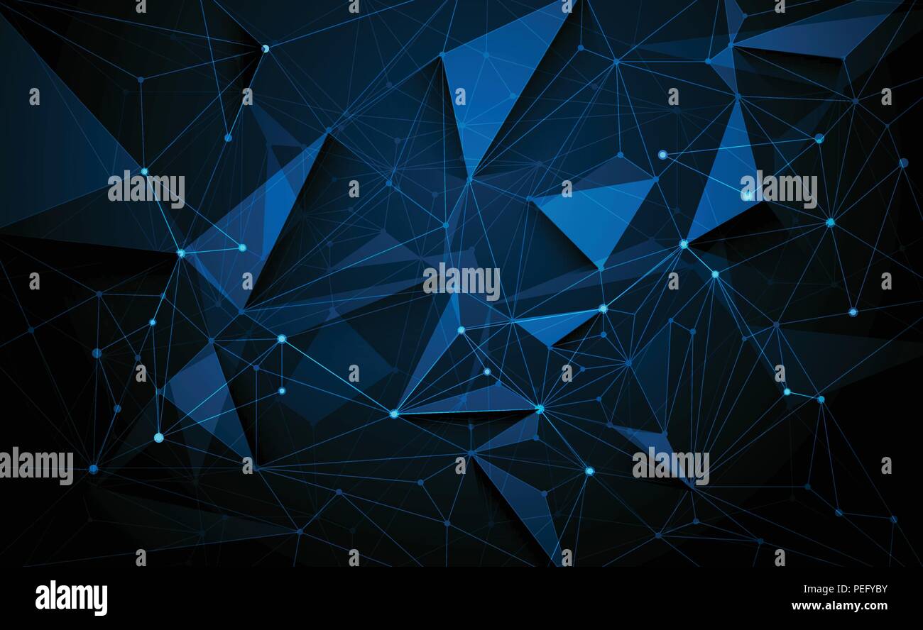 Vector 3d Illustration Geometric Polygon Line Triangle Pattern Shape With Molecule Structure