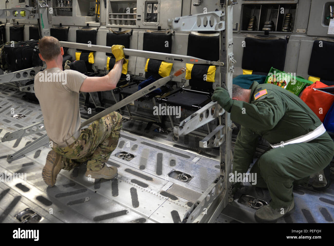 U.S. Airmen assigned to the 455th Expeditionary Aeromedical Evacuation ...