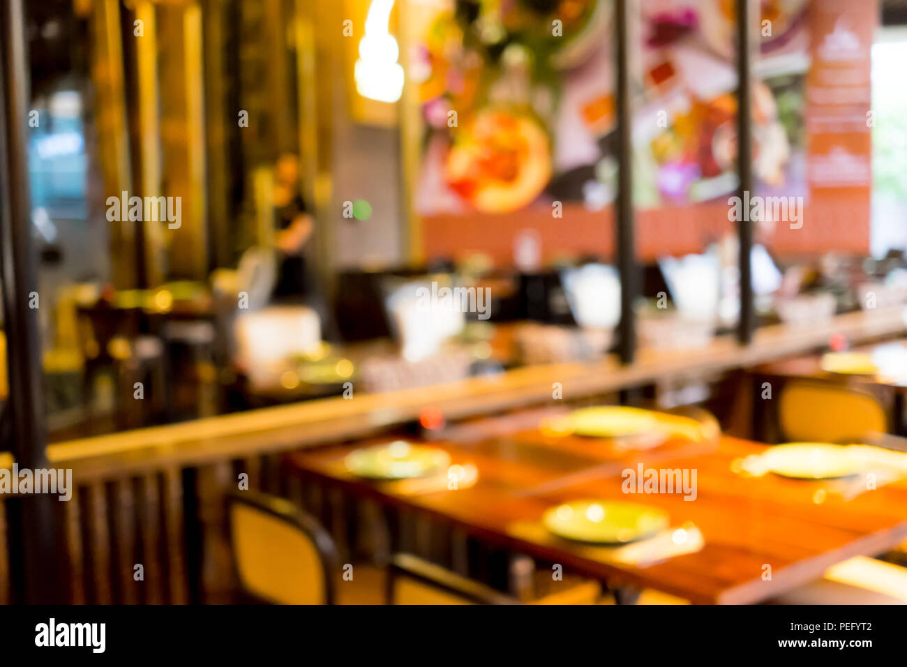 Abstract blur empty restaurant hi-res stock photography and images - Alamy