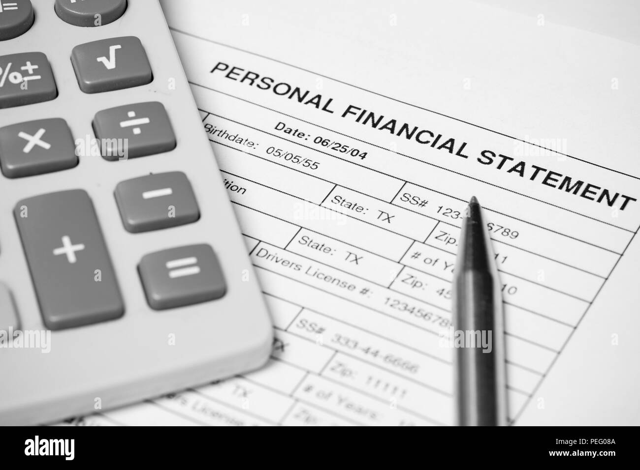 Financial analysis income statement Black and White Stock Photos ...