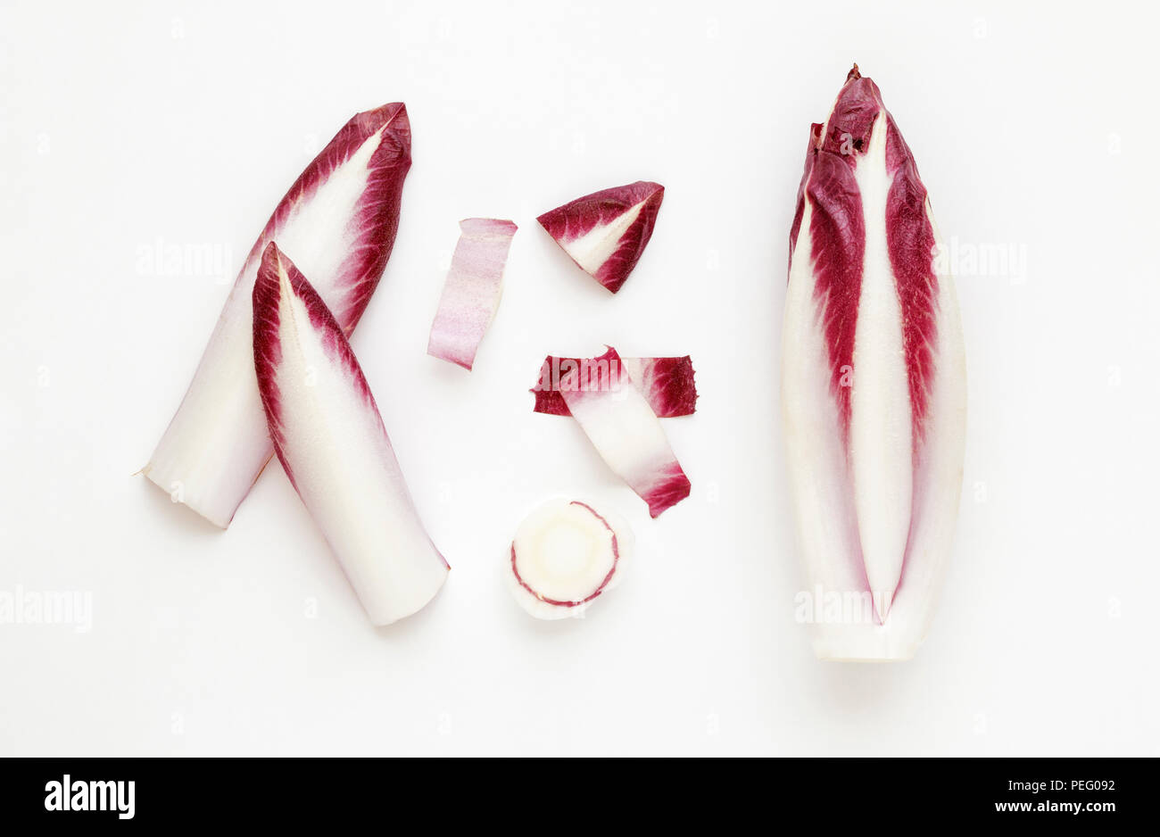 Red Chicory on white background Stock Photo - Alamy