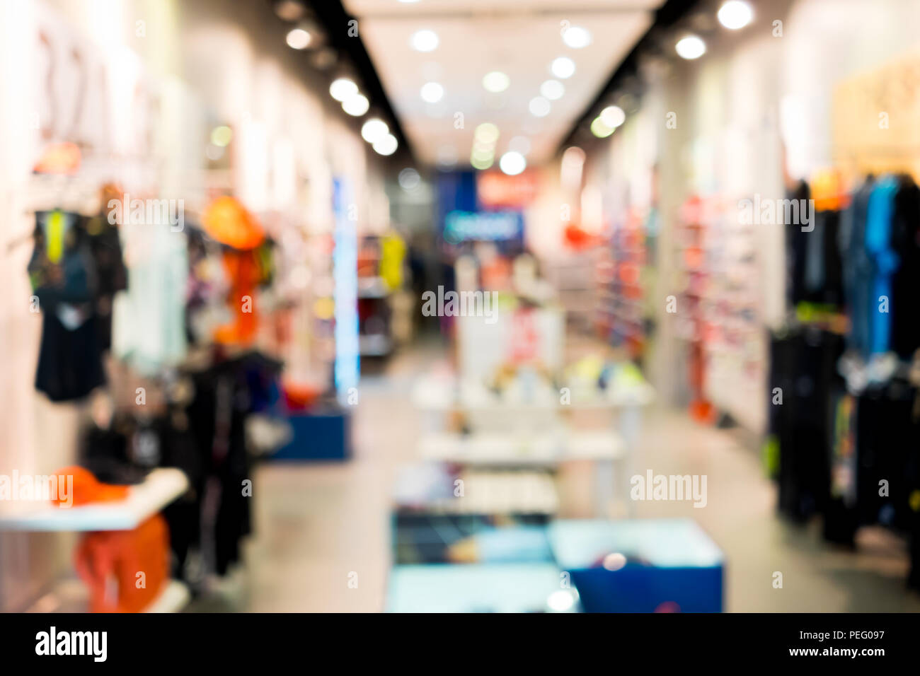 Abstract blur sport wear shop for background Stock Photo - Alamy