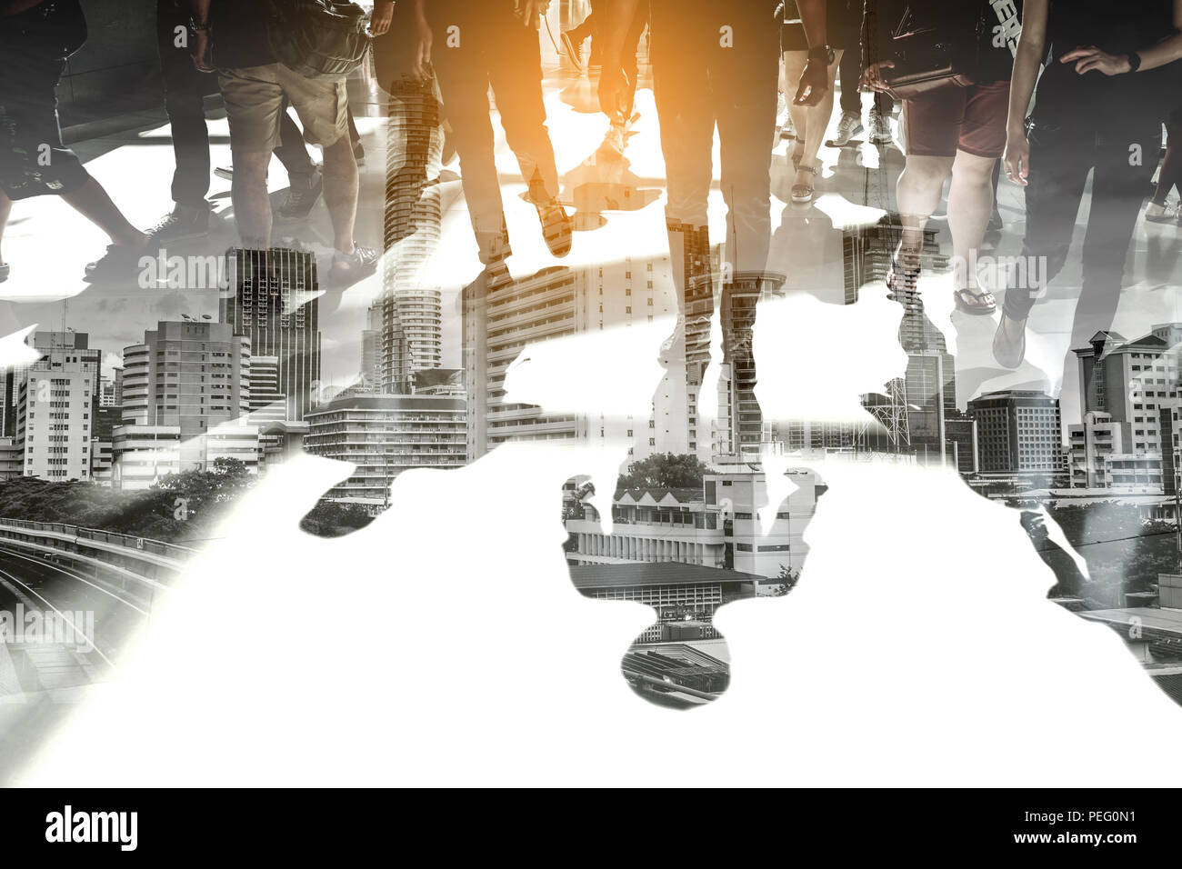 Double exposure people movement hi-res stock photography and images - Alamy