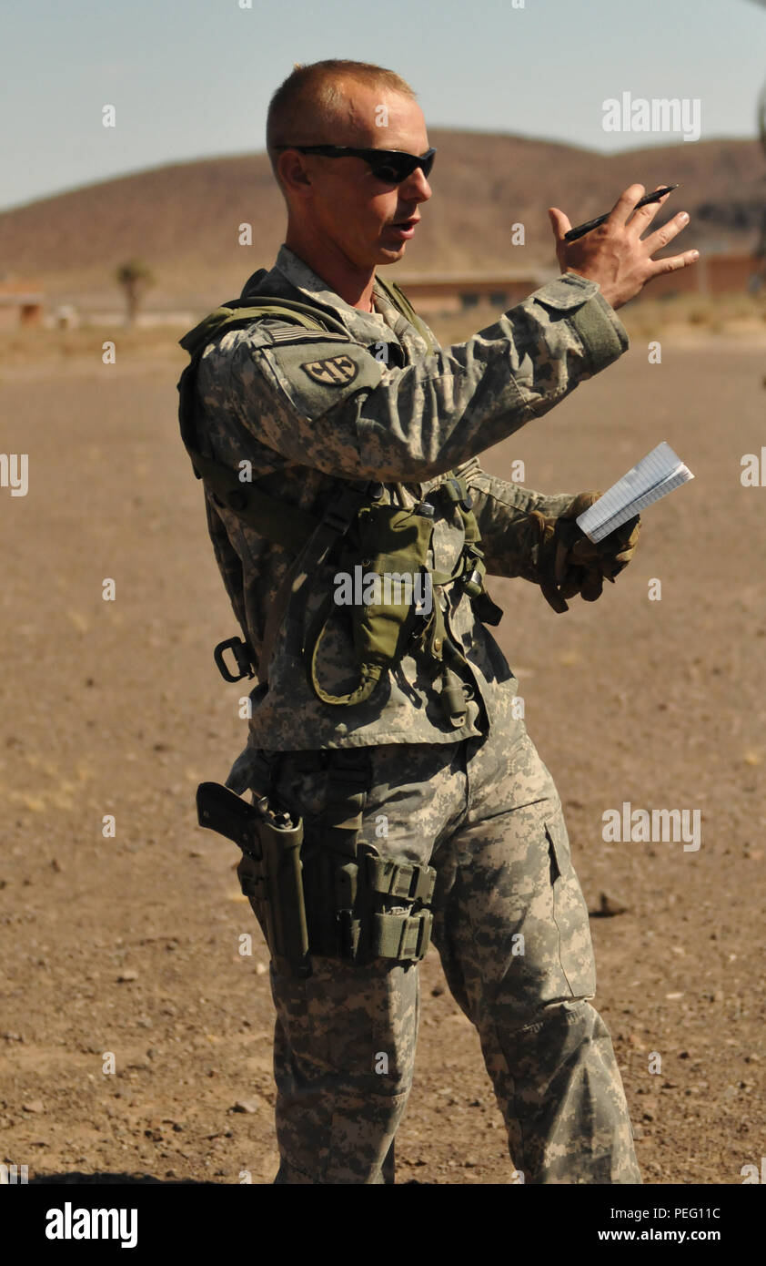 Oregon National Guard veteran Staff Sgt. Joshua West, a platoon sergeant training with the ...