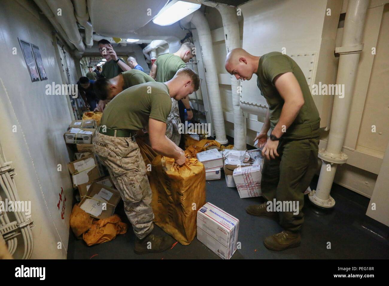 GULF OF ADEN (Aug. 15, 2015) U.S. Marines with the 15th Marine ...