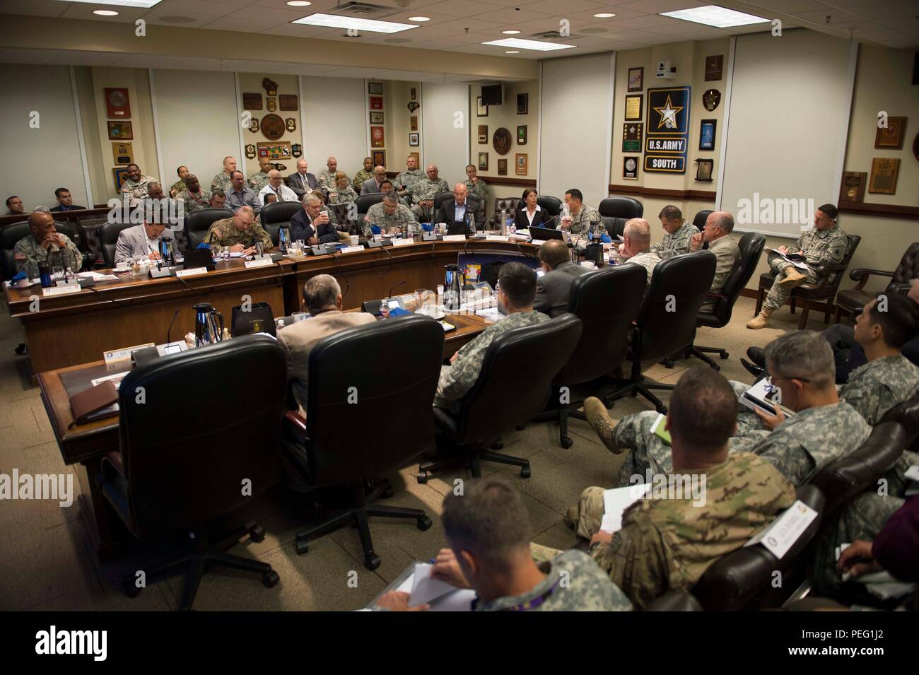 Maj. Gen. K.K. Chinn, the U.S. Army South commanding general, leads the ...