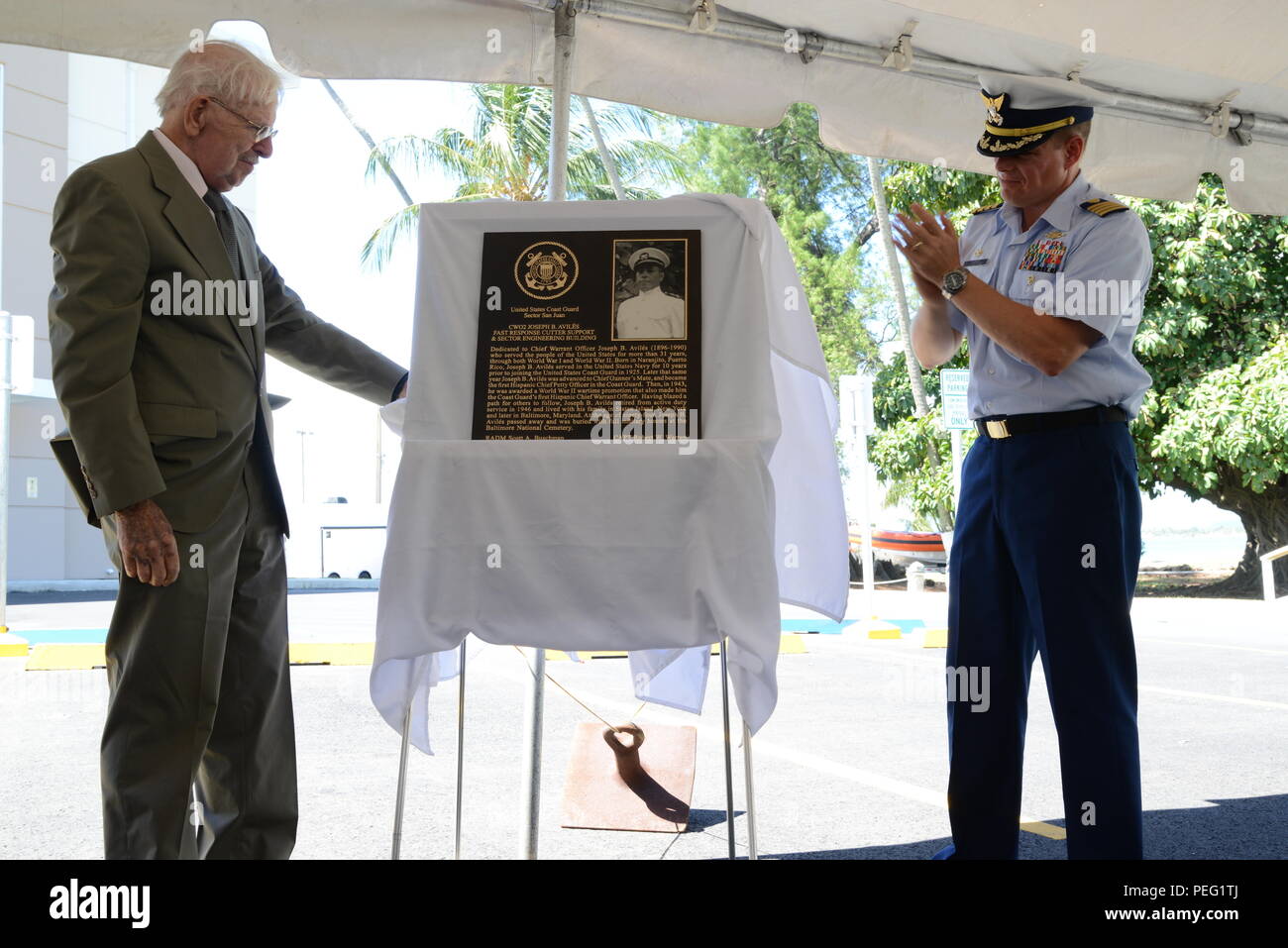 The plaque for the newly-named Chief Warrant Officer Joseph B. Avilés ...