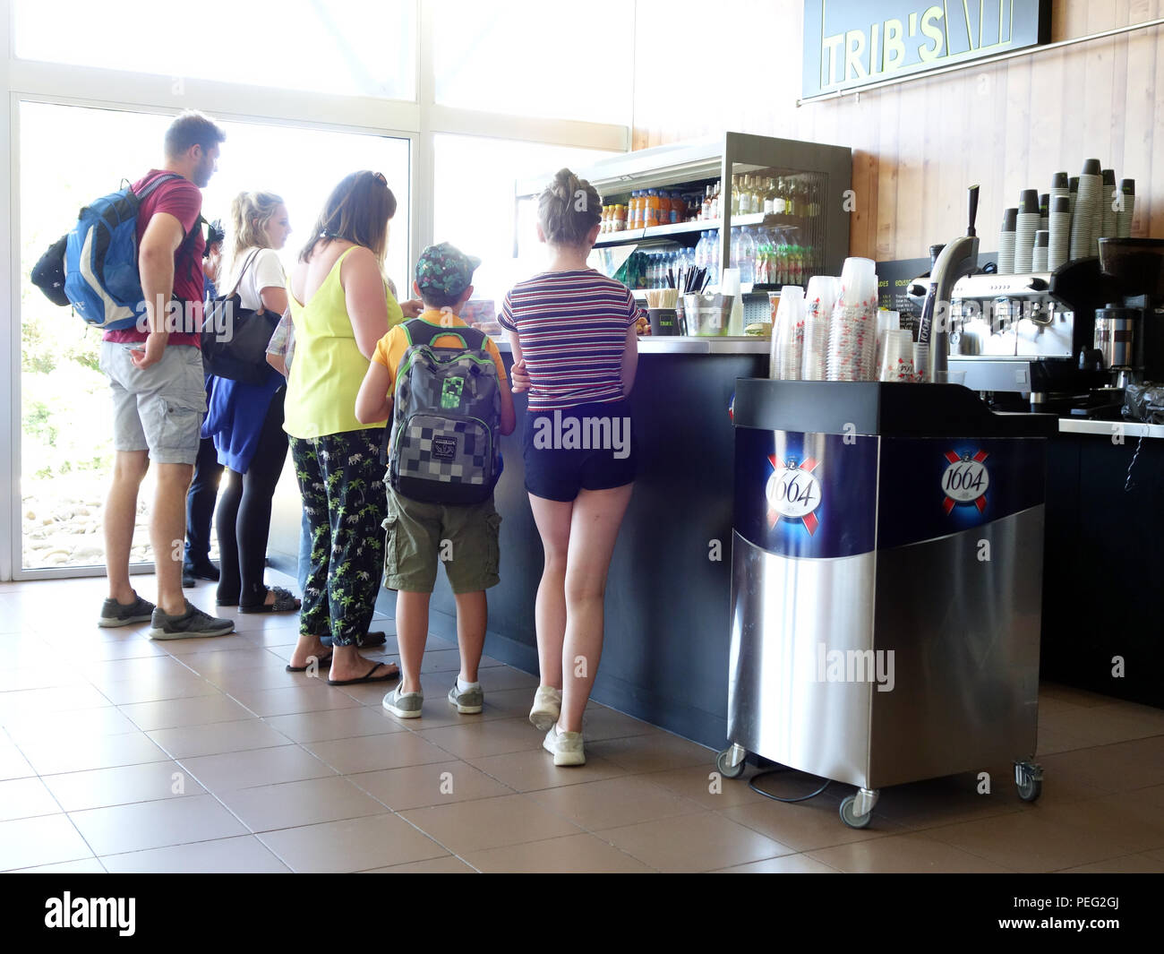 Queuing for refreshments at a bar in Béziers-Cap d'Agde Airport ...