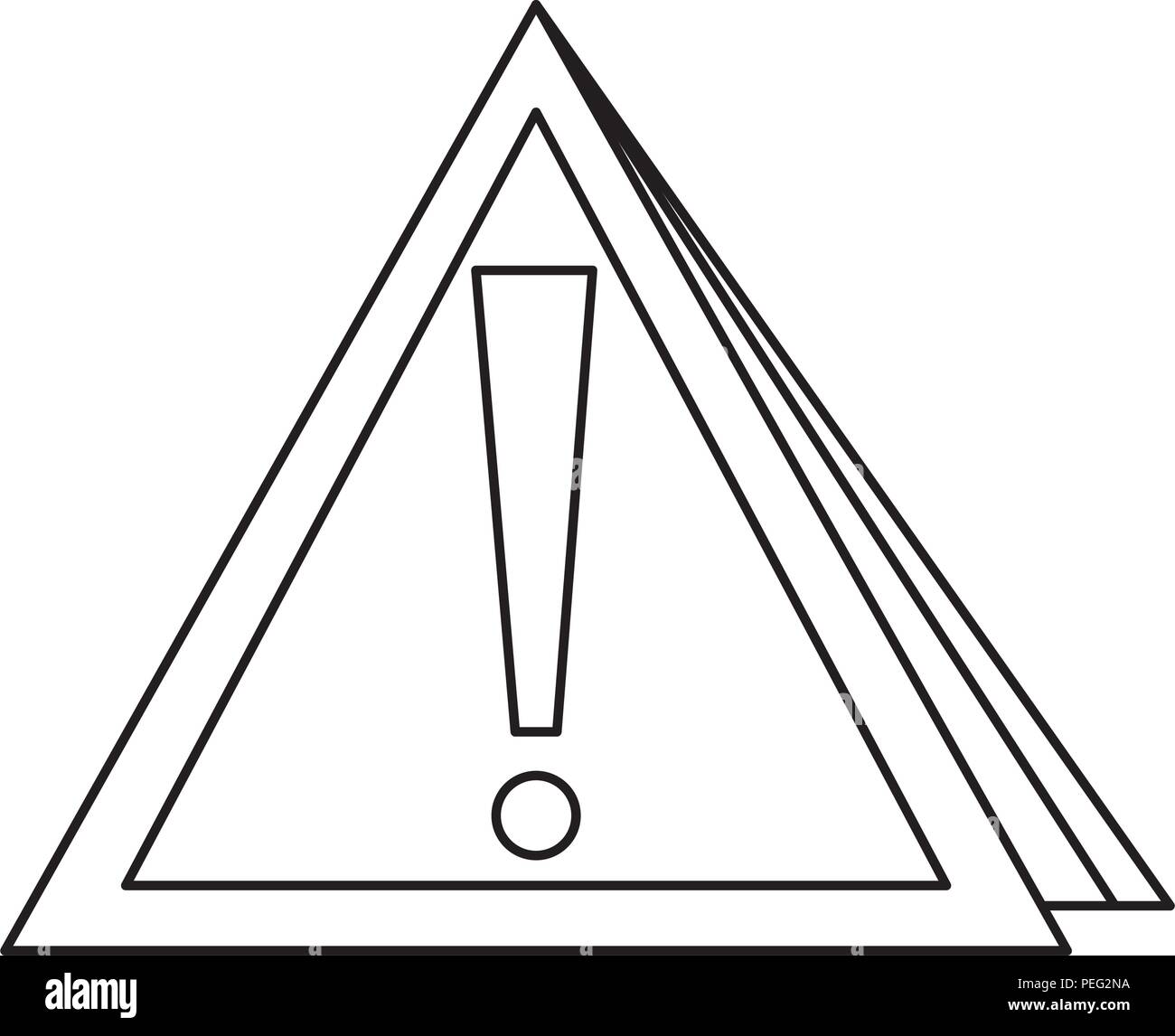 warning sign icon over white background, vector illustration Stock ...