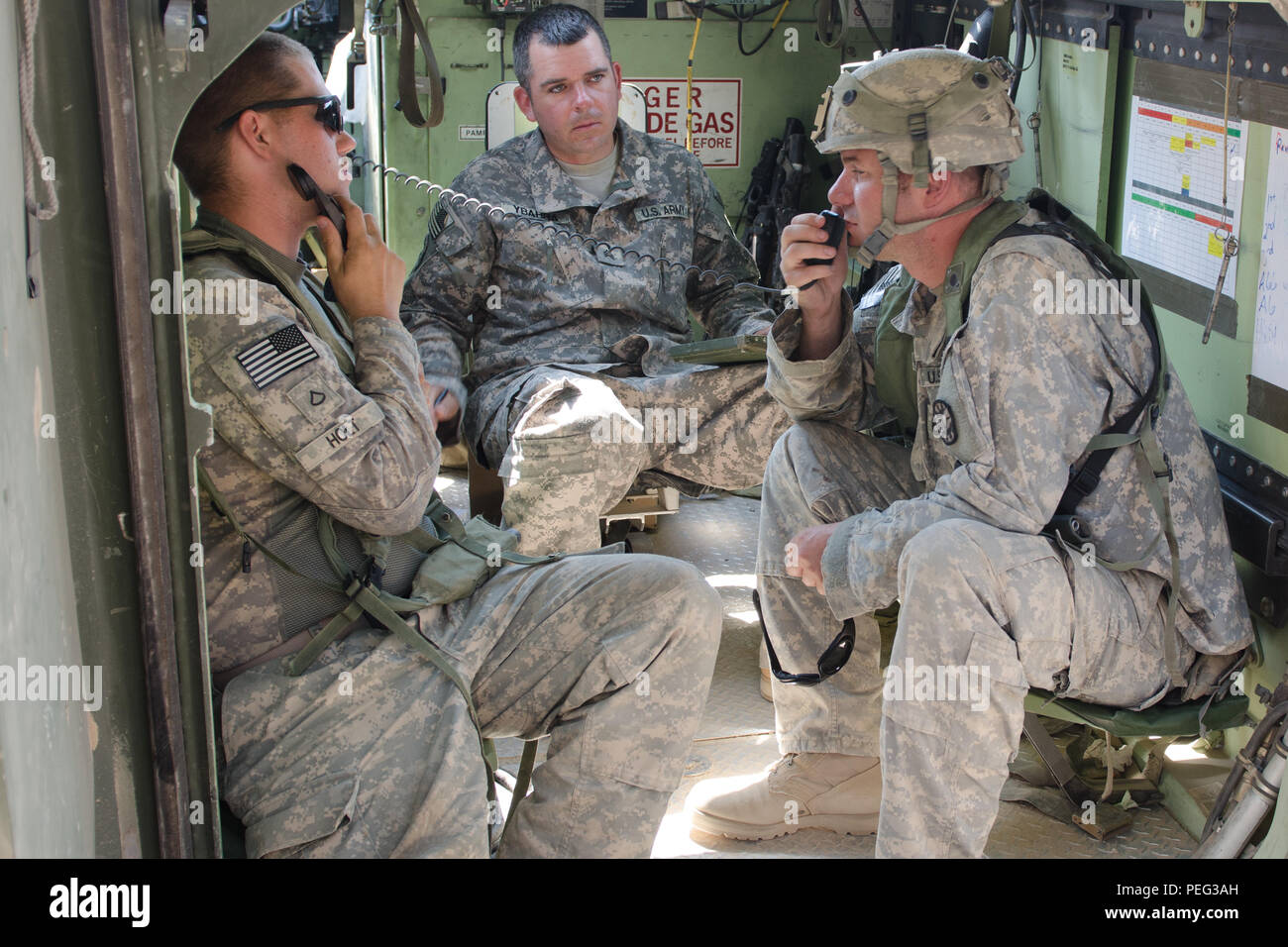 Oregon Army National Guard infantrymen, (from left to right) Pfc. Brian ...
