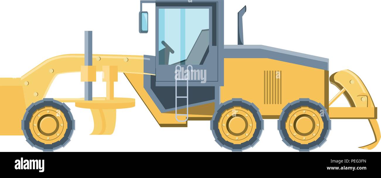 grader truck icon over white background, vector illustration Stock ...