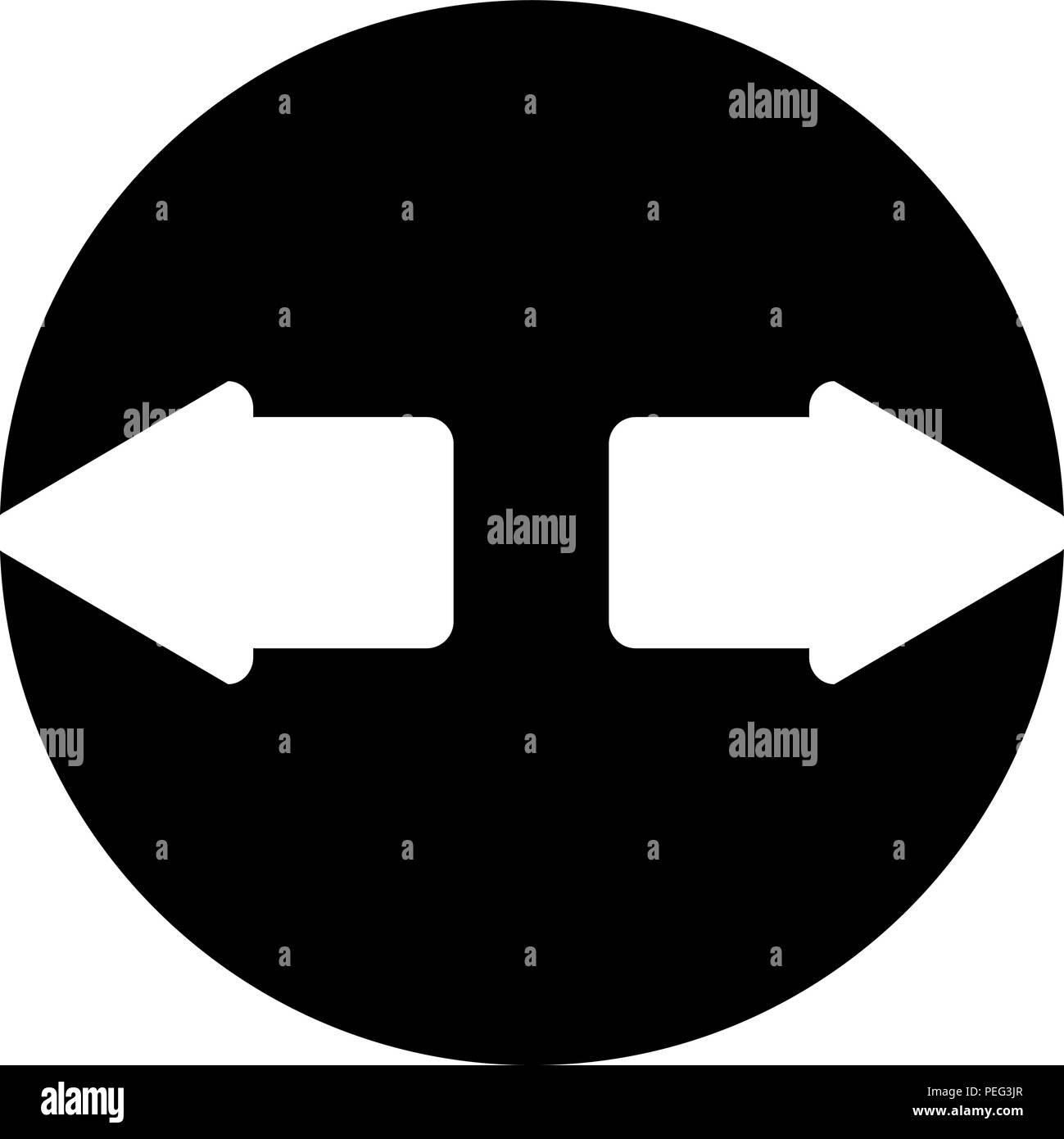 Two arrows pointing in opposite directions hi-res stock photography and images - Alamy