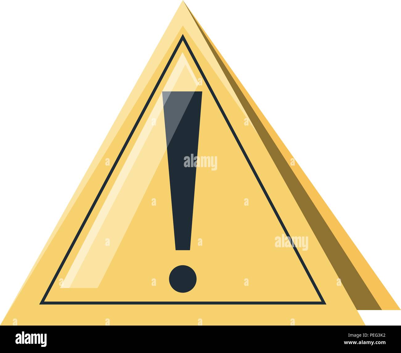 warning sign icon over white background, vector illustration Stock ...