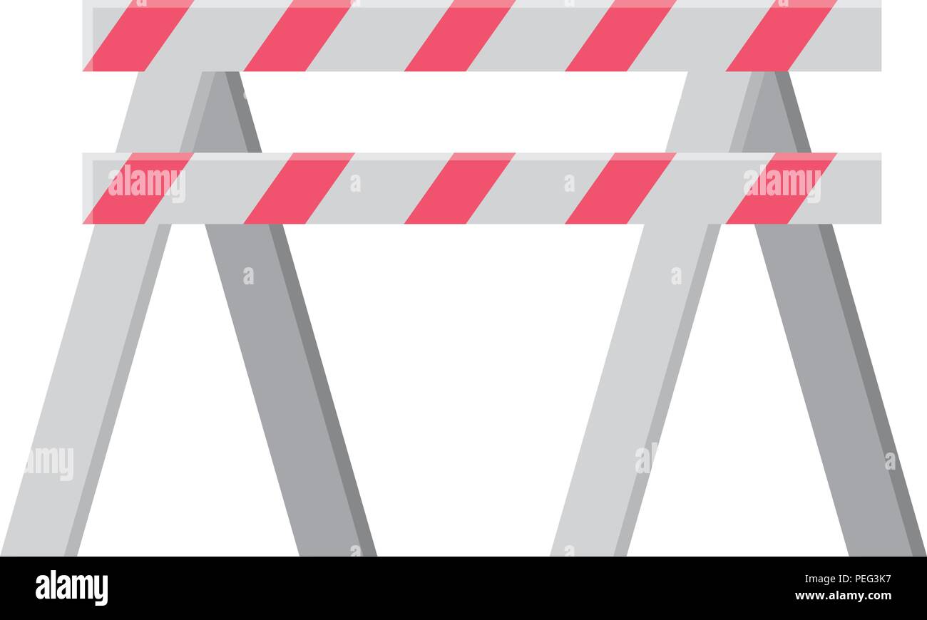 warning barrier icon over white background, vector illustration Stock ...
