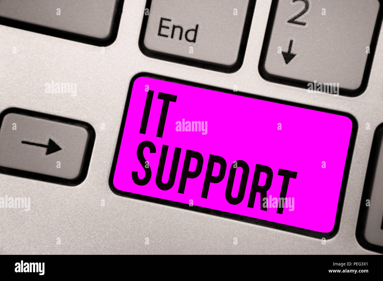 Text sign showing It Support. Conceptual photo Lending help about ...