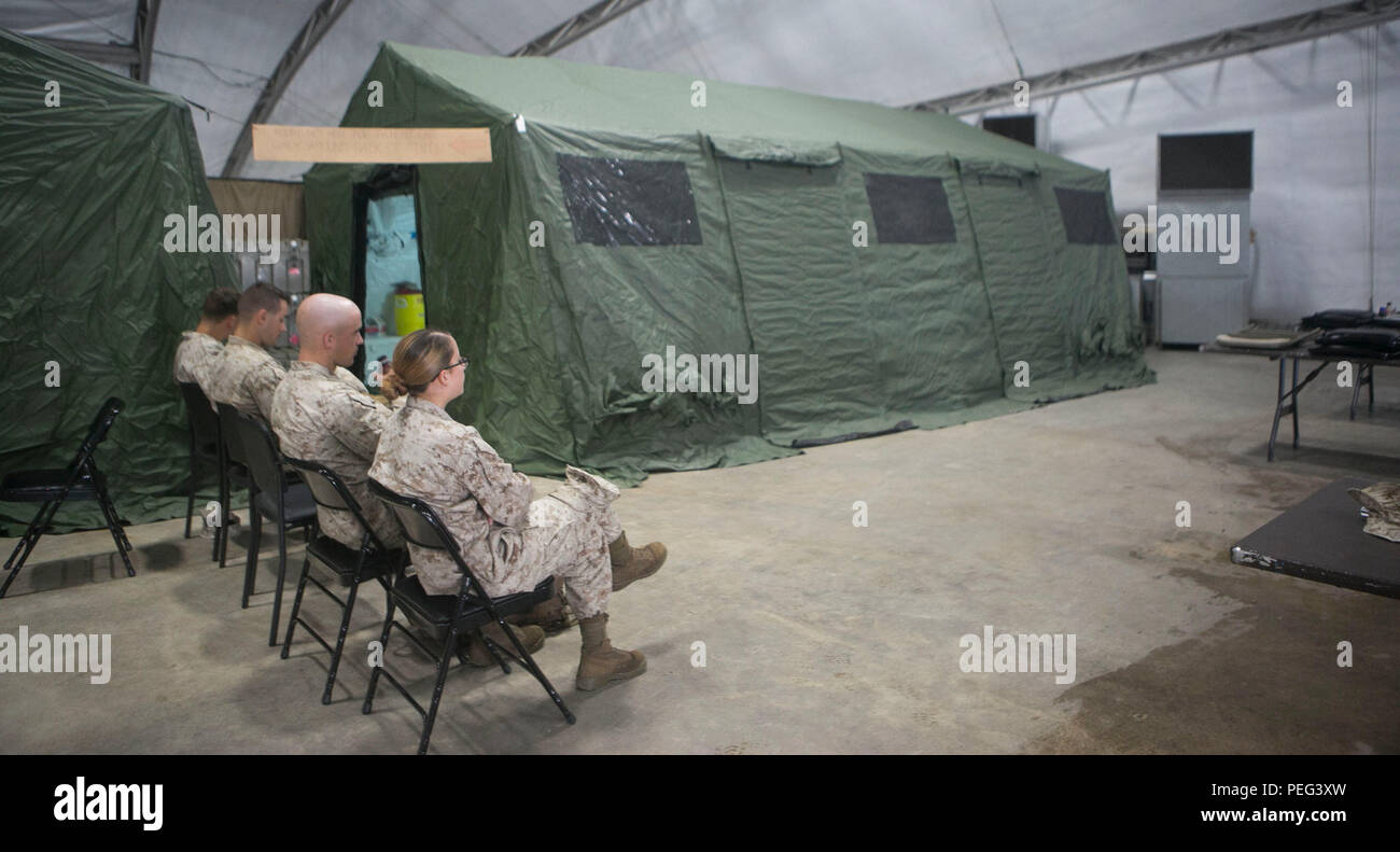 Marines with Combat Logistics Regiment 25 wait to be seen at the Mobile ...