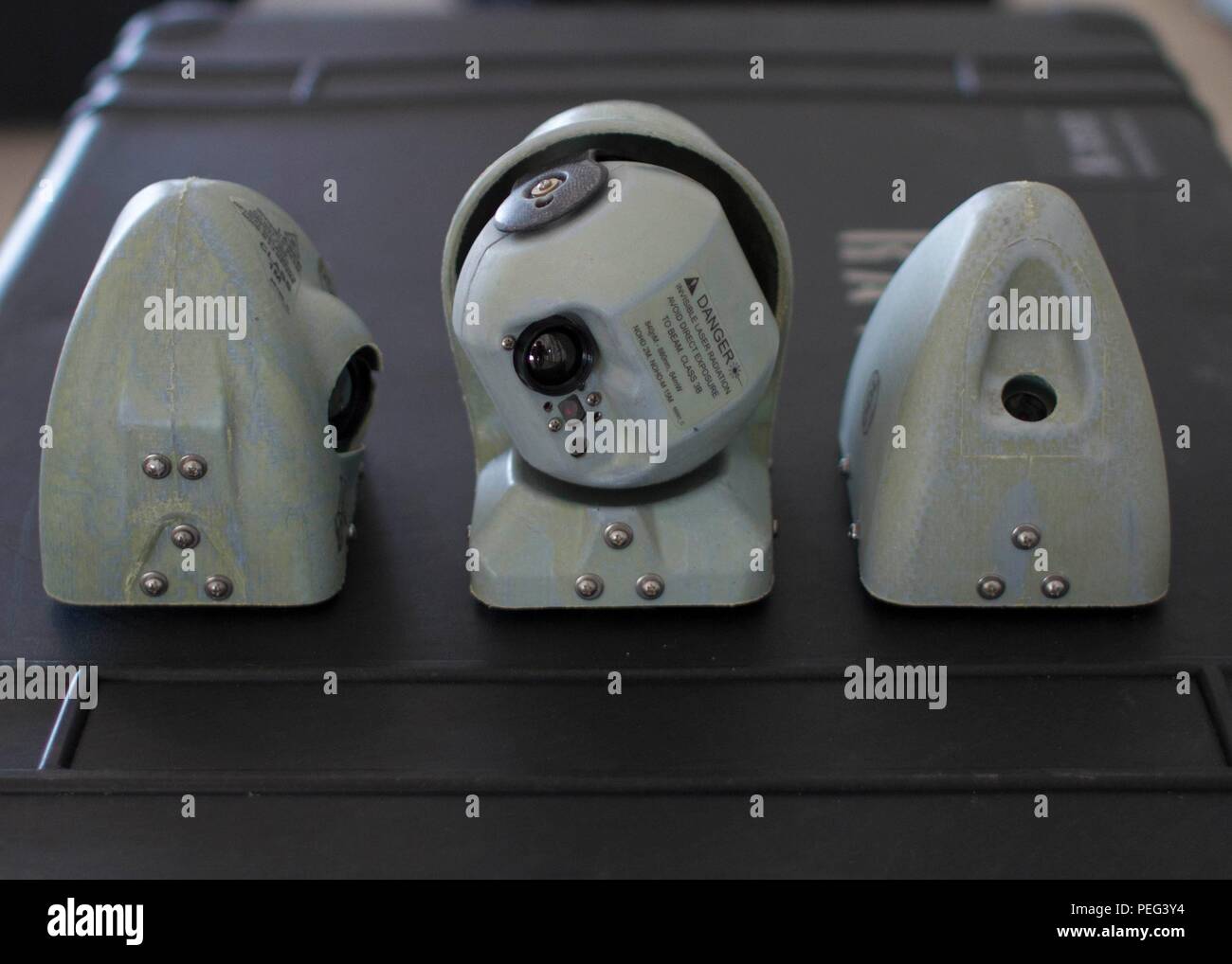 The new Gimbal camera system (center) for the Raven SUAS allows for a ...
