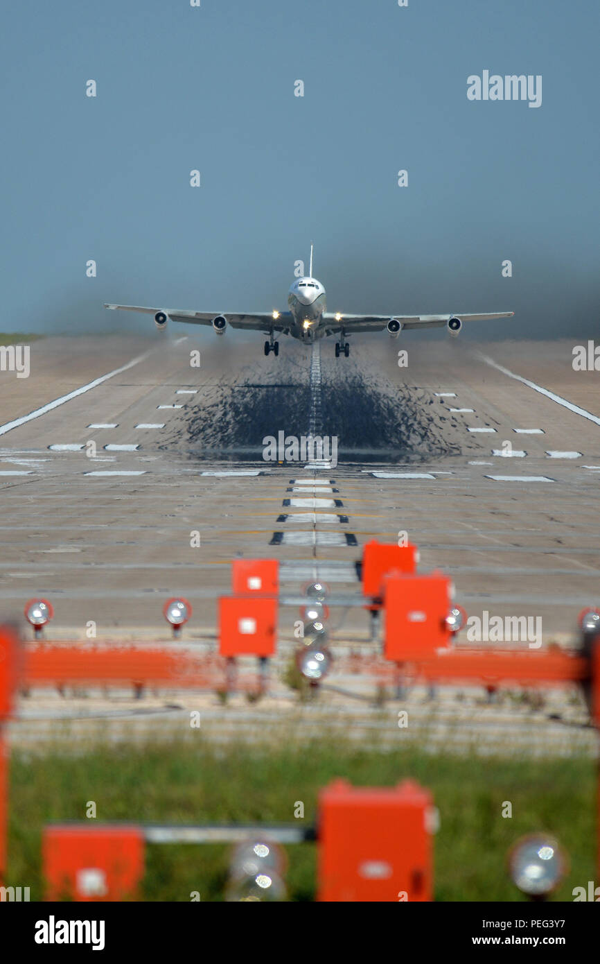 An OC-135B Open Skies aircraft takes flight on Aug. 13, at Offutt AFB ...