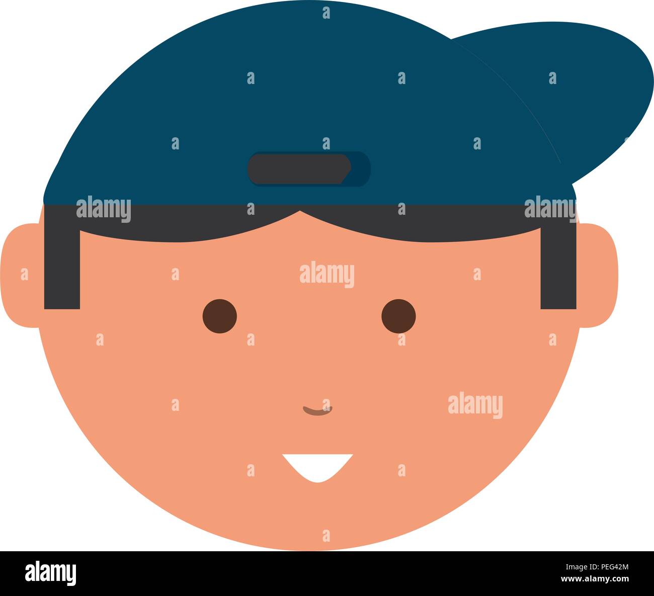 cartoon young man with cap over white background, vector illustration ...