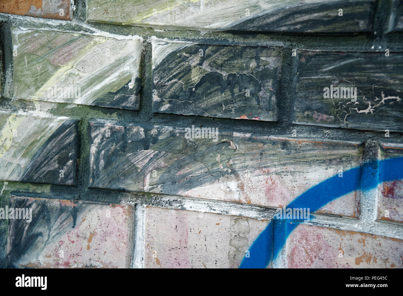 Grunge brick painted block wall, stone texture Stock Photo - Alamy