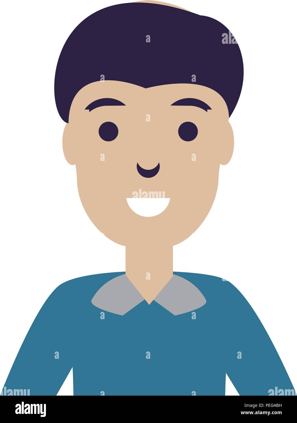 cartoon young man icon over white background, vector illustration Stock ...
