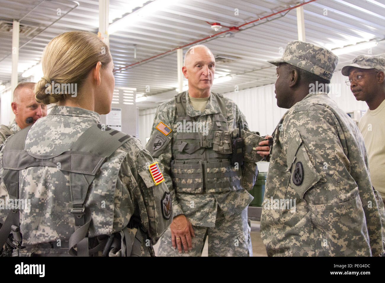 U.S. Army Brig. Gen. Leela J. Gray (left), commanding general of the ...