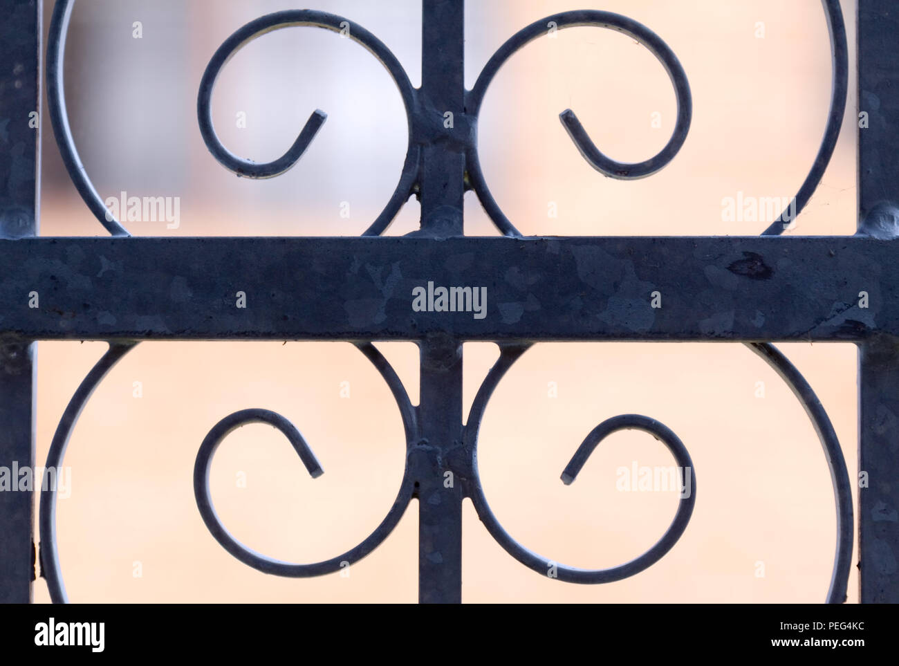 decorative wrought iron used as a security barrier in a window Stock ...