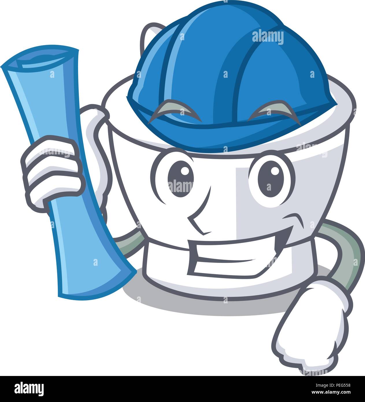 Architect mortar character cartoon style Stock Vector Image & Art - Alamy