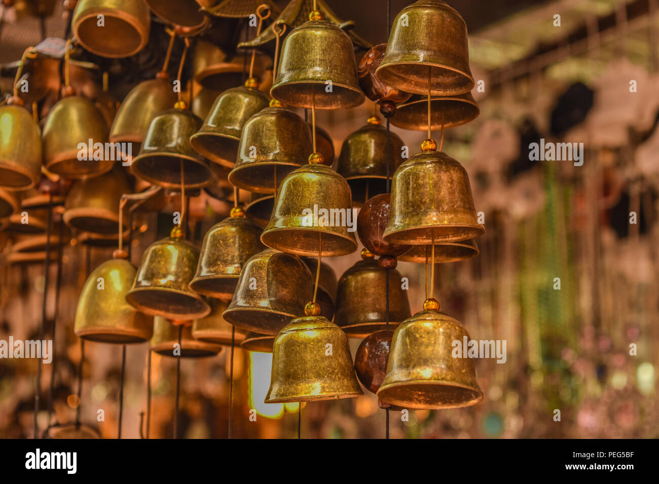 small thai style bell in temple Stock Photo - Alamy