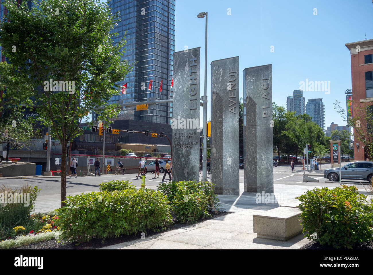 July 20, 2018. Signage for Eighth Avenue Place between 8th Avenue SW ...