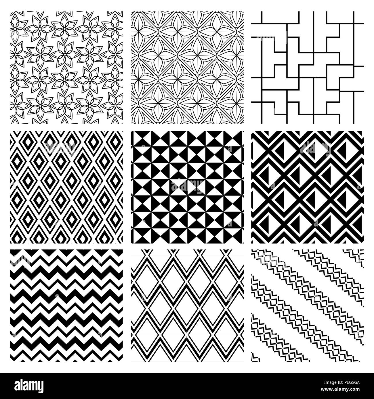 figures geometrics monochrome set backgrounds vector illustration ...