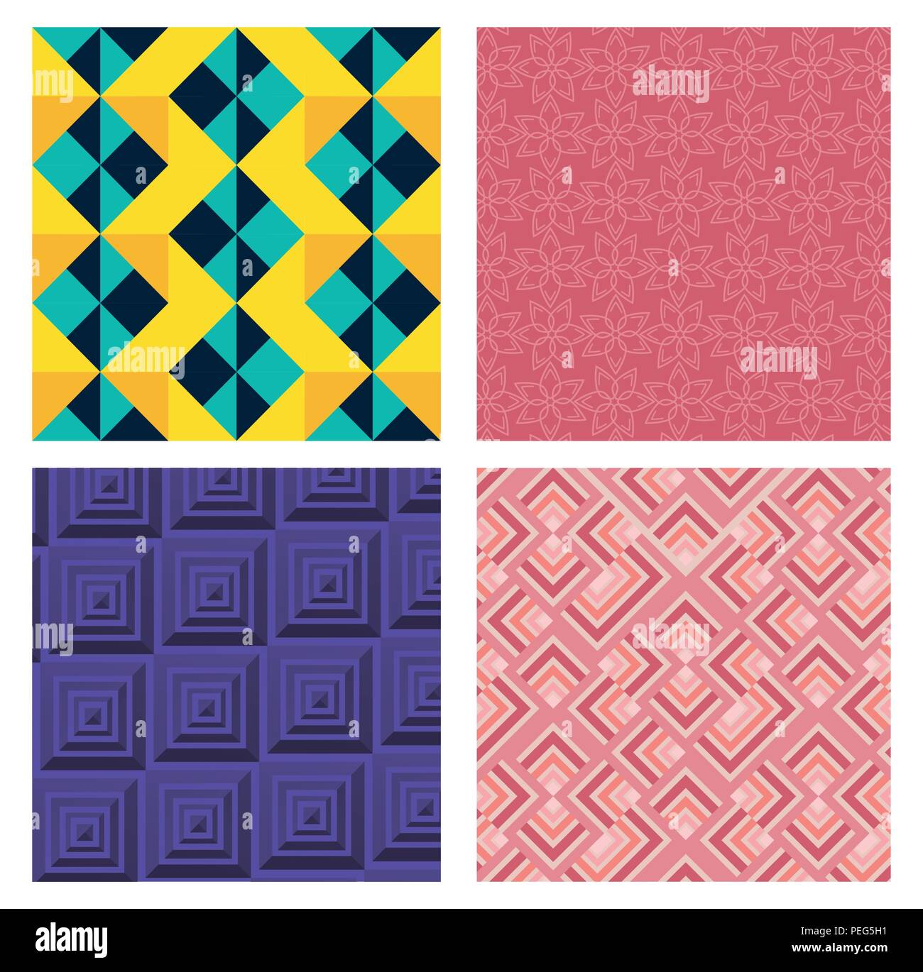 figures geometrics and colors set backgrounds vector illustration ...