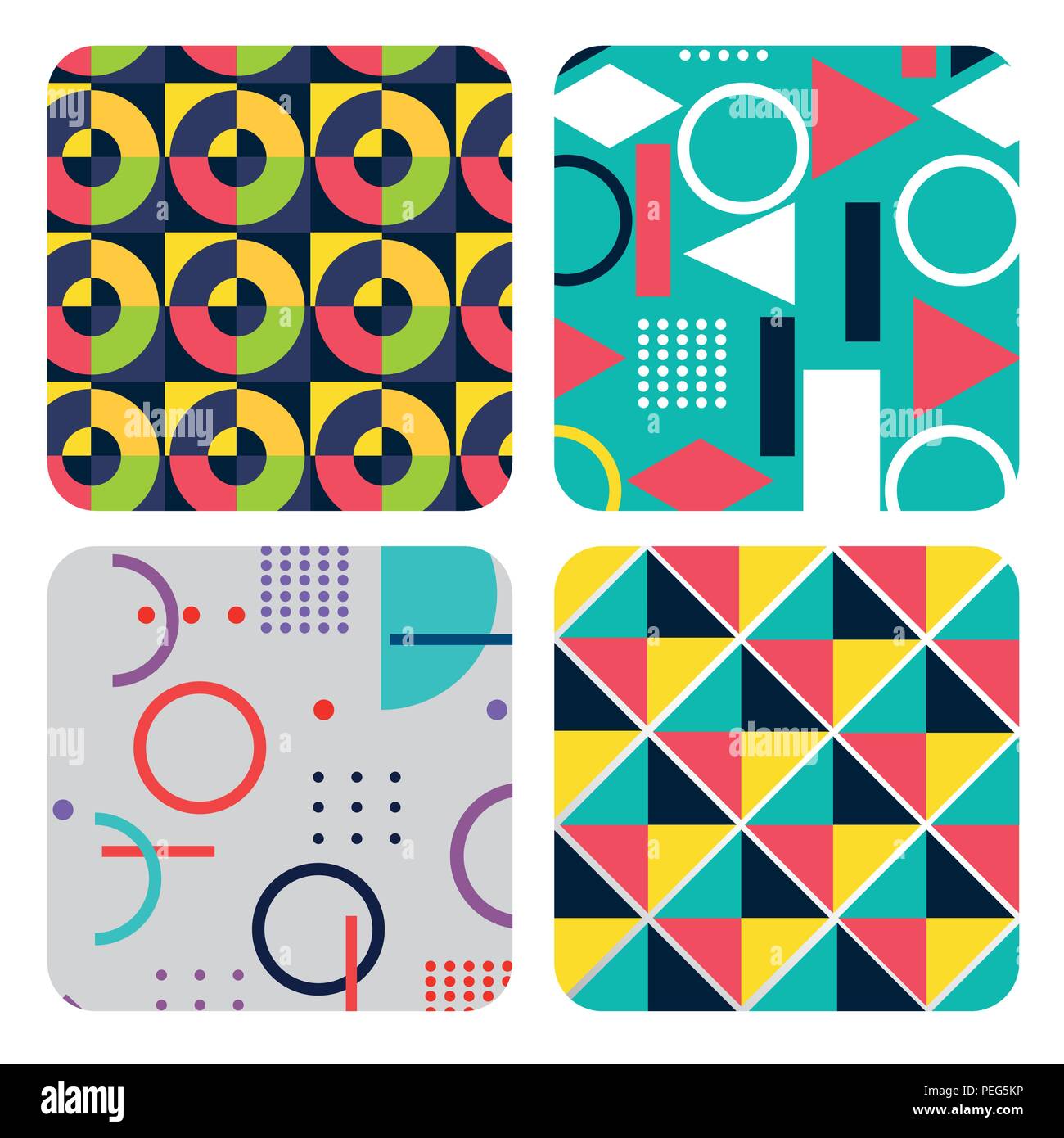 figures geometrics and colors set backgrounds vector illustration ...