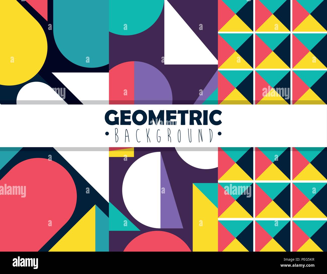 figures geometrics and colors set backgrounds vector illustration ...