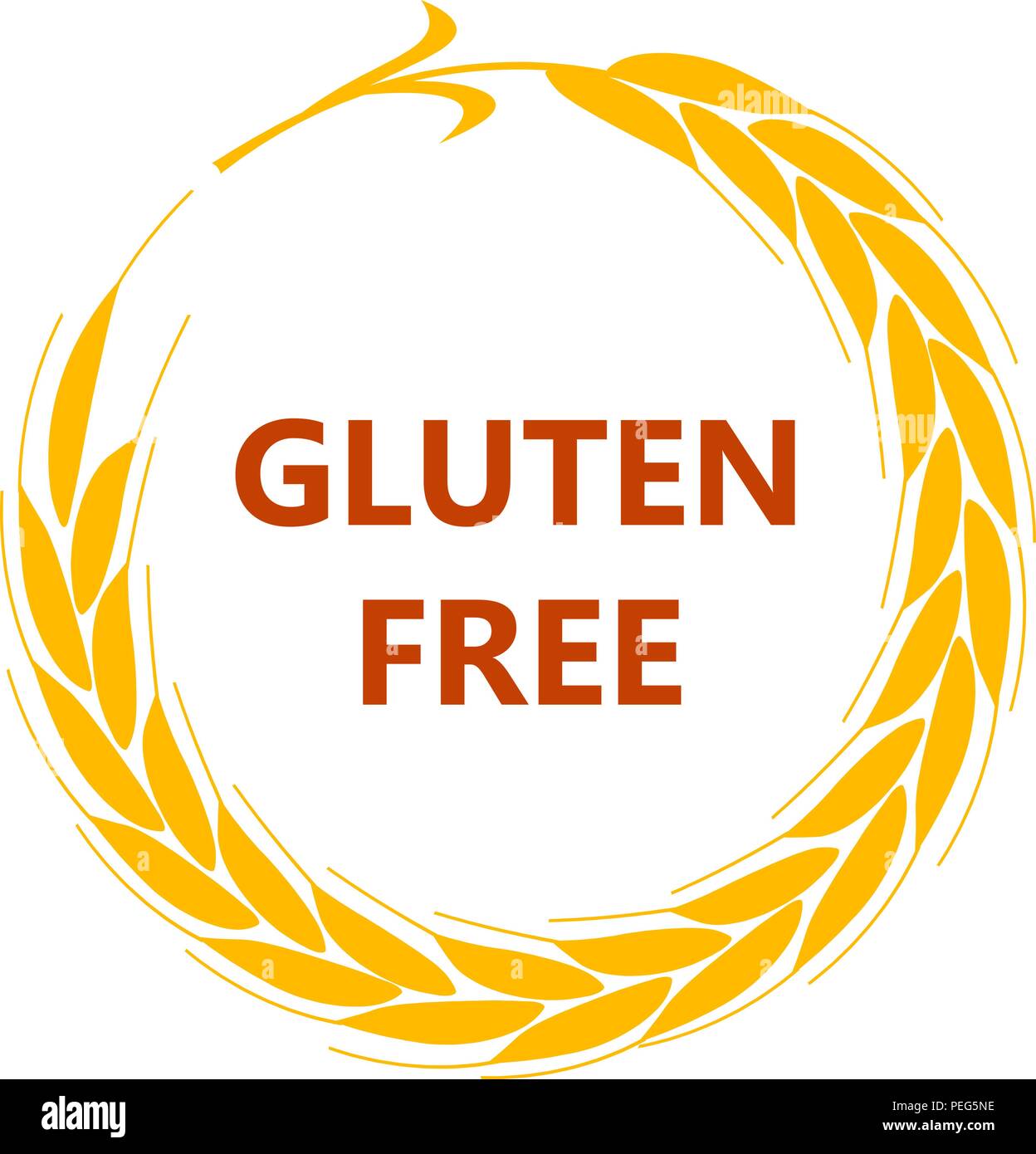 Gluten free label vector. Intolerance circle badge isolated on w Stock ...
